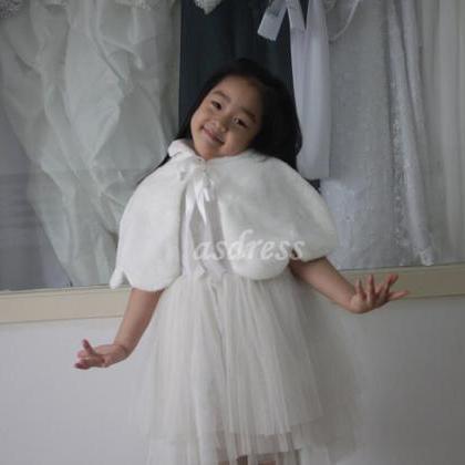 Flower Girls Faux Fur Cape Let White Ivory,off White,cream Little Girl ...