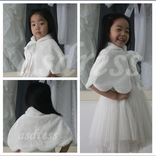 Flower Girls Faux Fur Cape Let White Ivory,off White,cream Little Girl ...