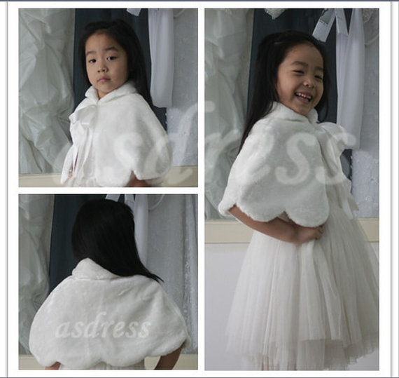Flower Girls Faux Fur Cape Let White Ivory,off White,cream Little Girl ...