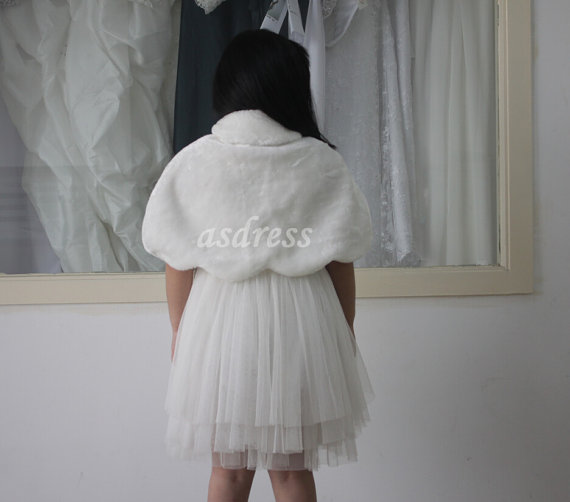 Flower Girls Faux Fur Cape Let White Ivory,off White,cream Little Girl ...