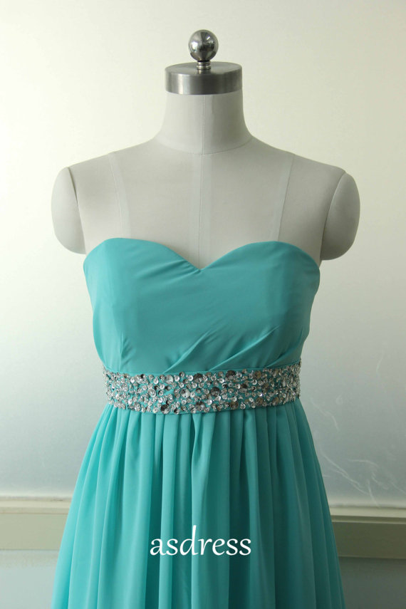 Sequins Turquoise Prom Dress Sweetheart Formal Evening Dress Celebrity ...
